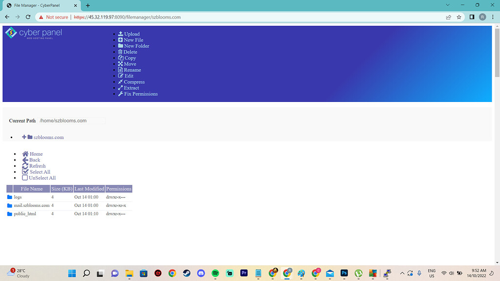 Cyberpanel File Manager UI Broken - Bug Report - CyberPanel Community