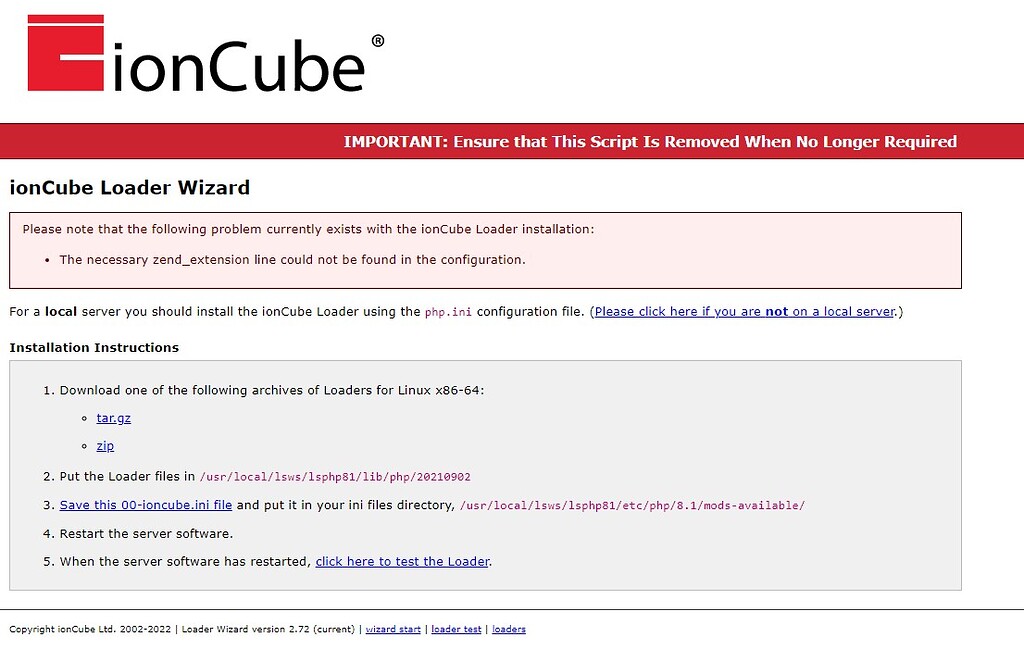 ionCube Installation guide on php 8.1 cyberpanel - Support and Discussion - CyberPanel Community