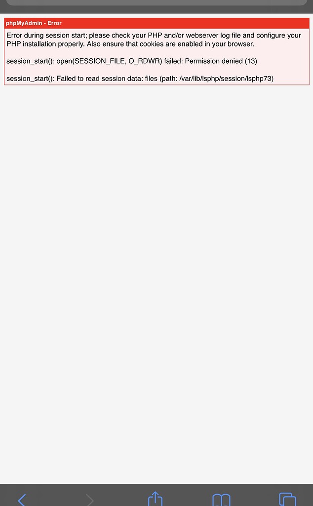 Phpmyadmin Session start error - Support and Discussion - CyberPanel ... Phpmyadmin Session start error - Support and Discussion - CyberPanel ...