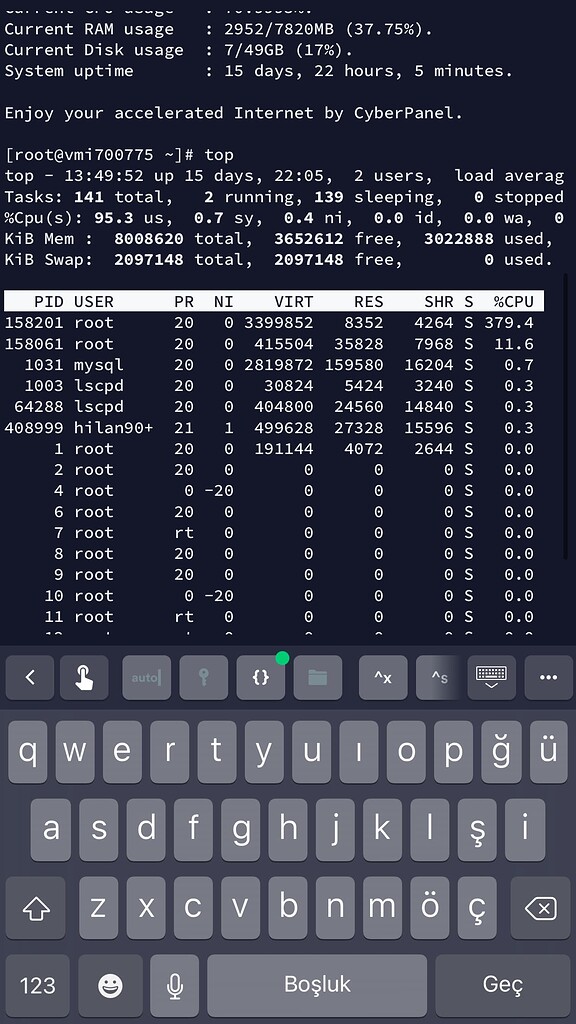 High cpu usage.. NEED HELP ASAP - Web Server - CyberPanel Community