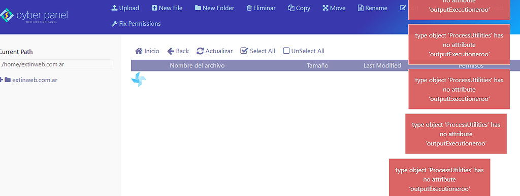 Error Open file_manager type object 'ProcessUtilities' - Support and Discussion - CyberPanel ...