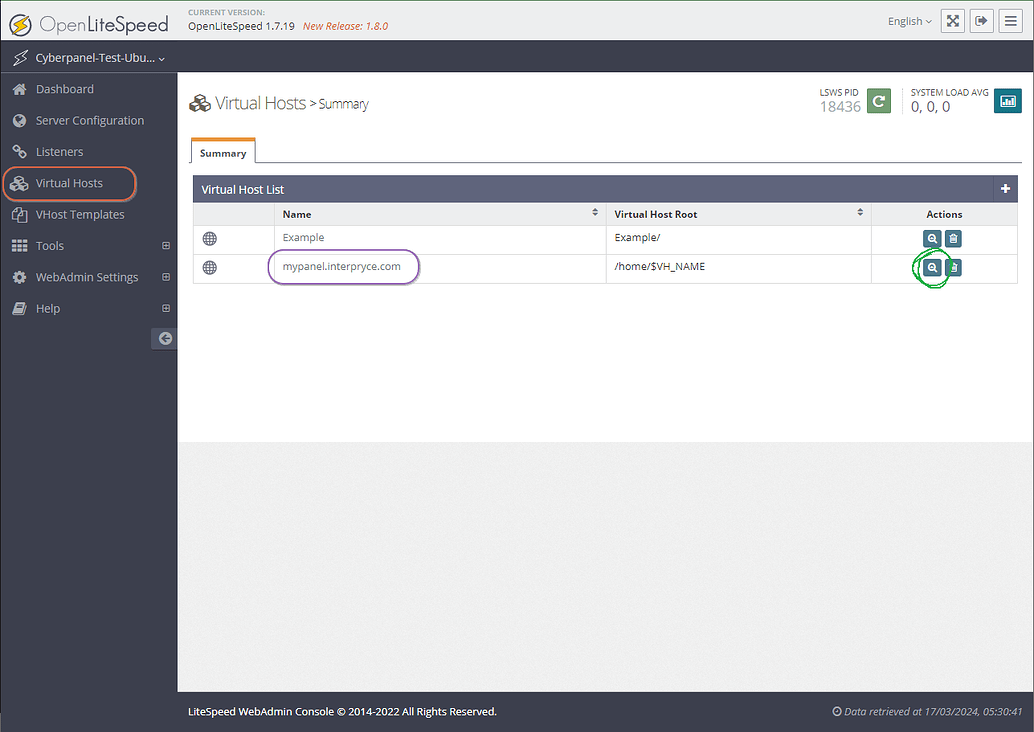 [TUTORIAL] Accessing CyberPanel without port :8090 - Direct access via hostname or any other ...