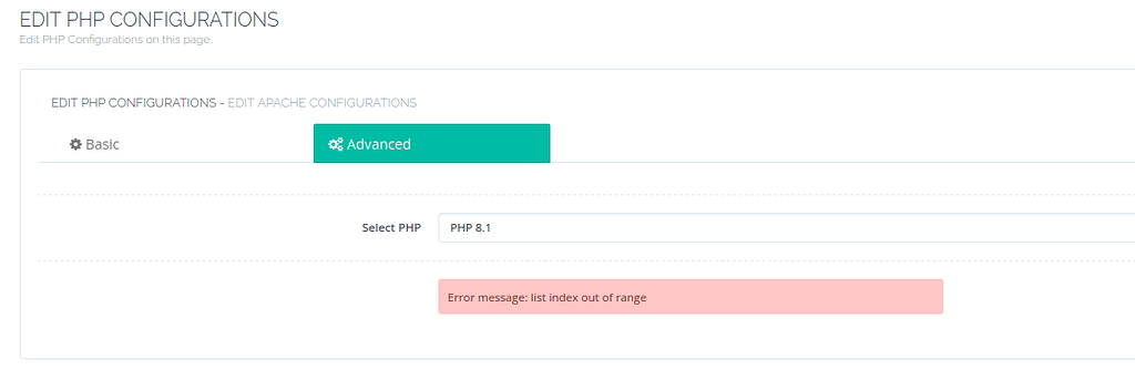 Unable to open advanced php edit configurations - General Discussion - CyberPanel Community