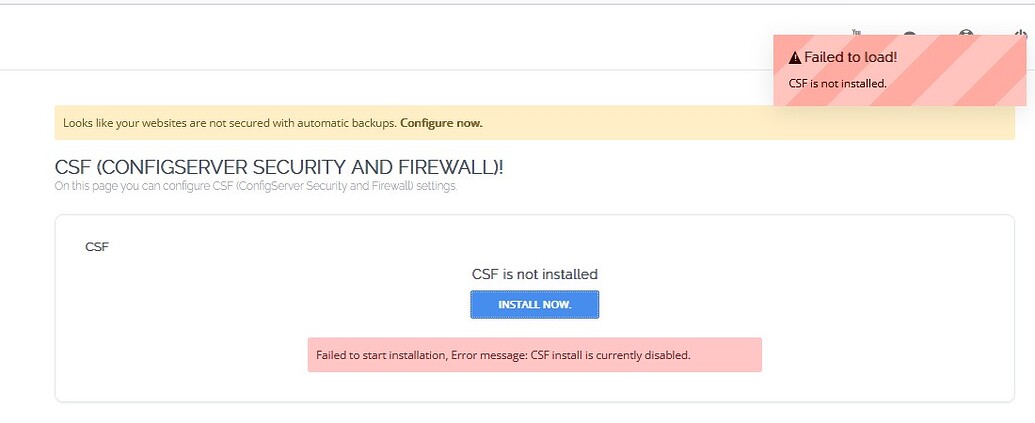 CSF Installation Disabled After CyberPanel Update: Firewall Settings Hidden and Installation ...