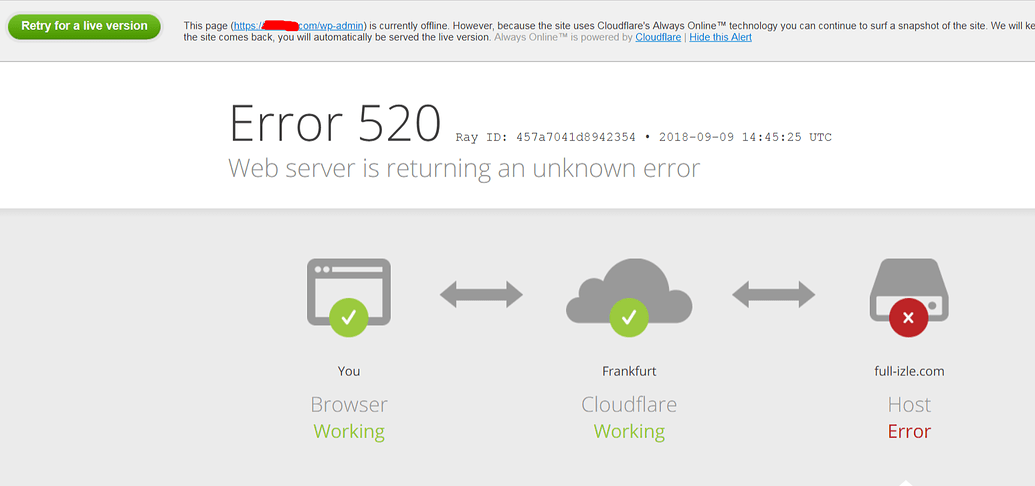Cloudflare Error 520 - I'm sick of this mistake! - Web Server ...