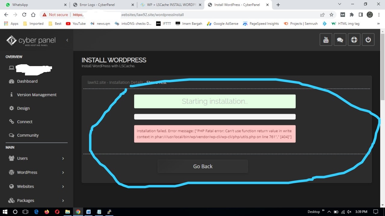 WP LSCache INSTALL WORDPRESS Support And Discussion CyberPanel Community